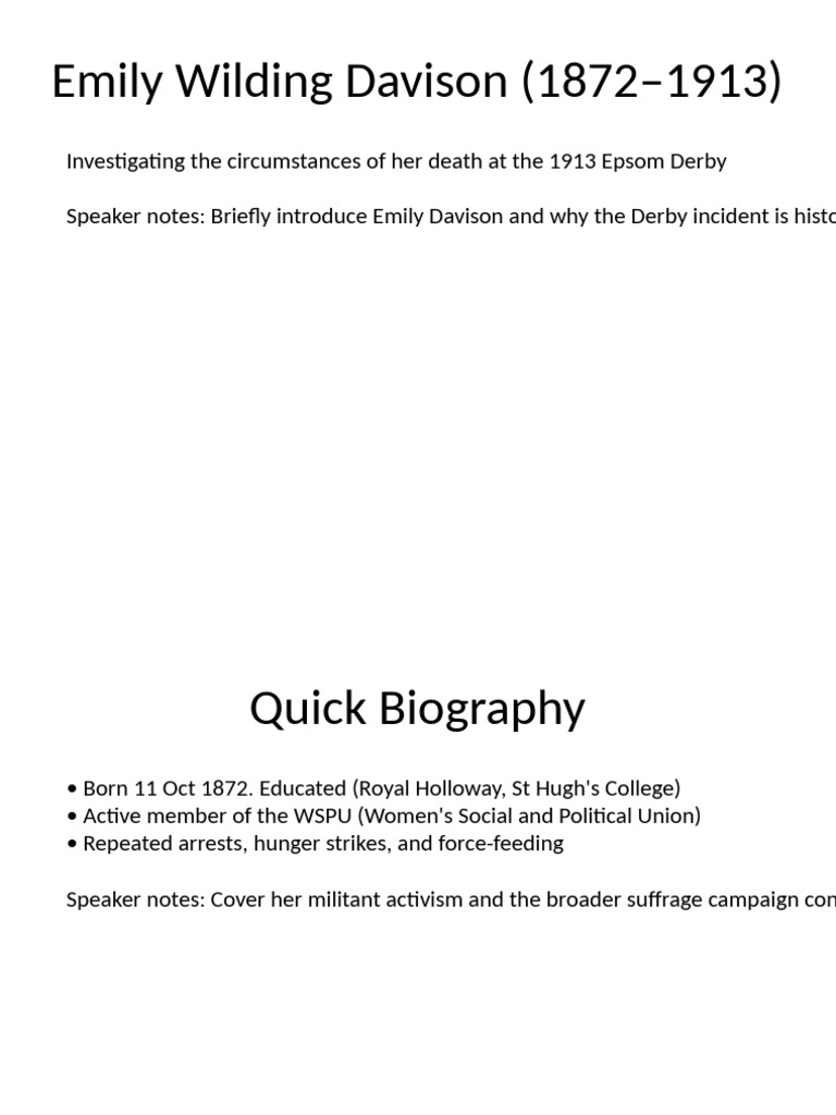 Emily Davison Death Investigation | PDF