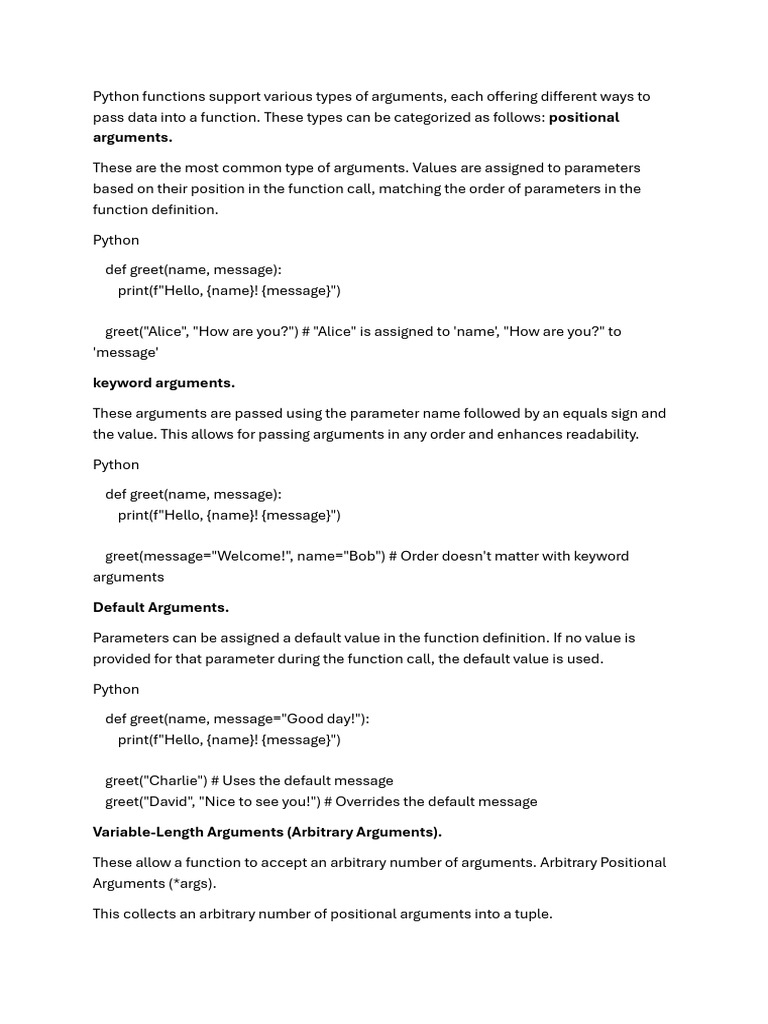 Arguments | PDF