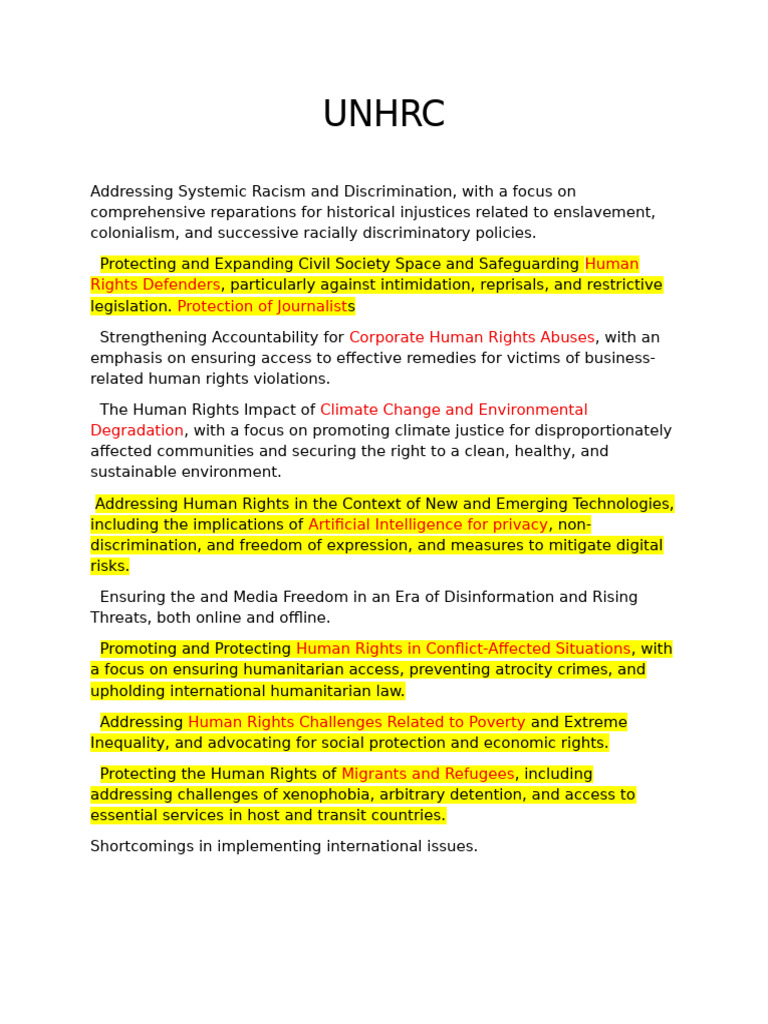 UNHRC | PDF