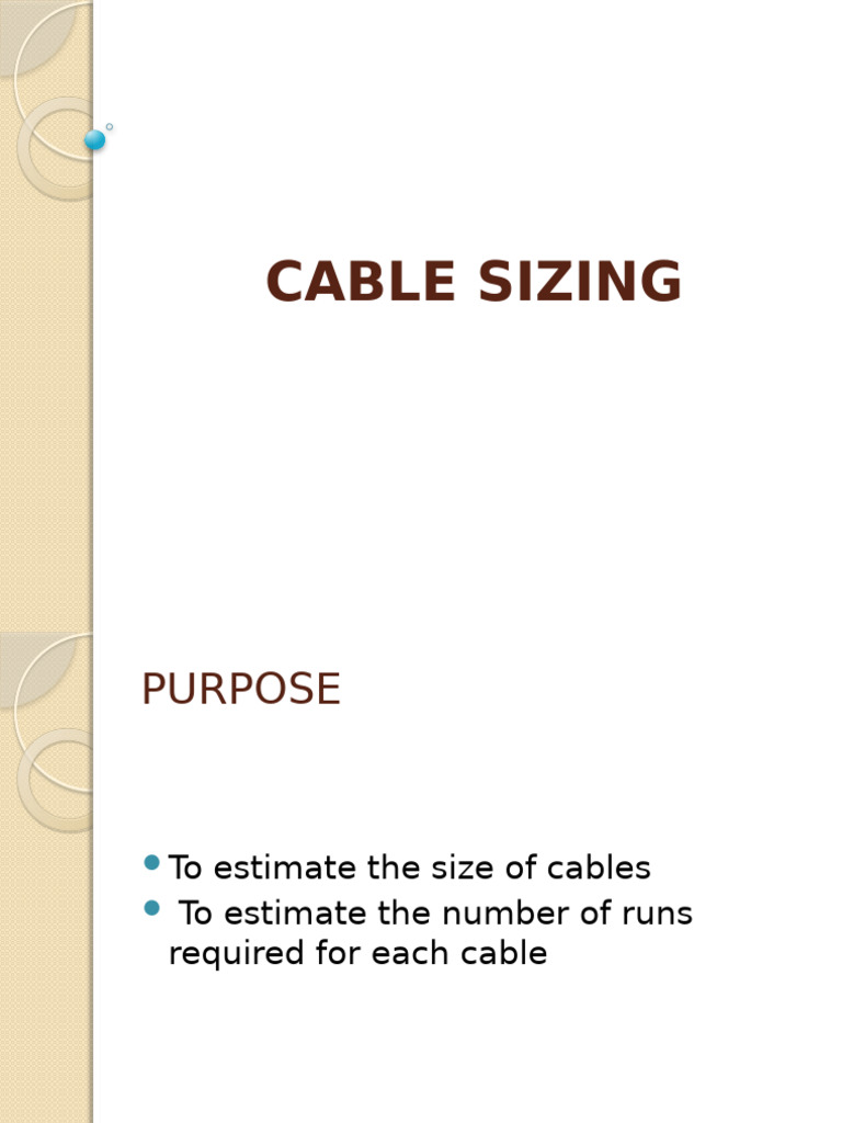 04.Cable Sizing | PDF | Electrical Impedance | Electricity