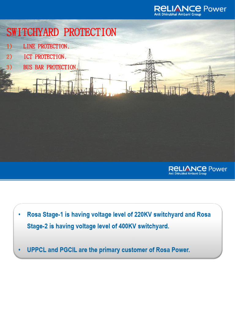 Rosa Thermal Power Plant Switchyard Protection | PDF | Electric Power ...