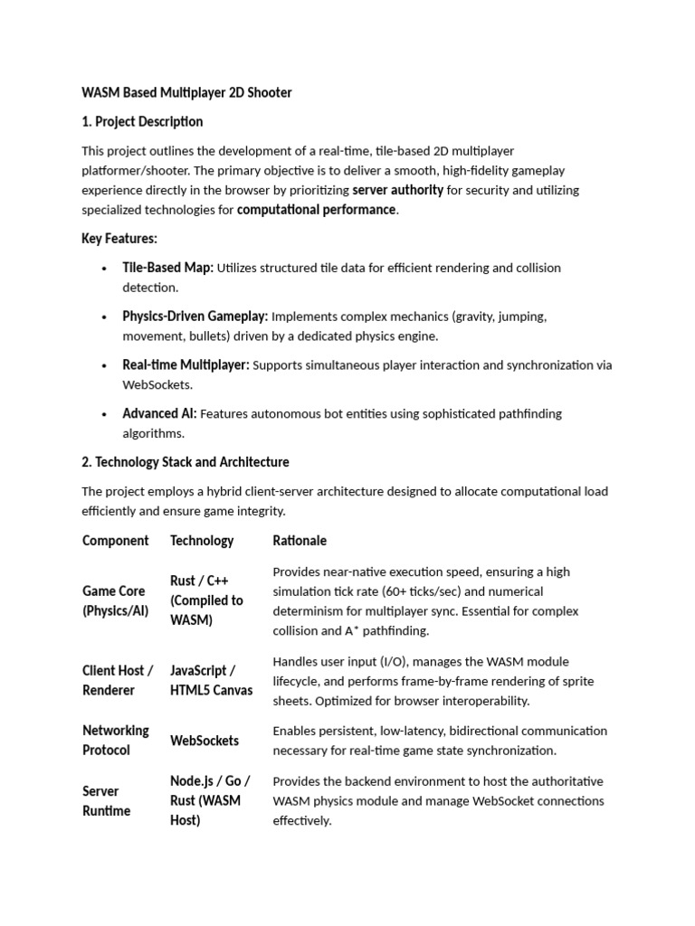 WASM Based Multiplayer 2D Shooter | PDF | Client–Server Model ...