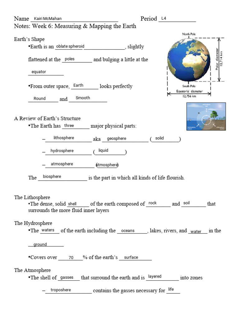 Week 6 EAPS Measuring & Mapping Slide Notes (1) .Student | PDF | Earth ...