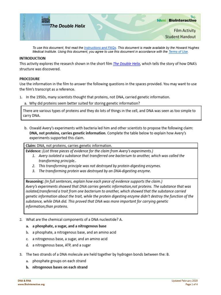 MEGAN TATE - The DNA Double Helix Discovery - HHMI BioInteractive Video ...