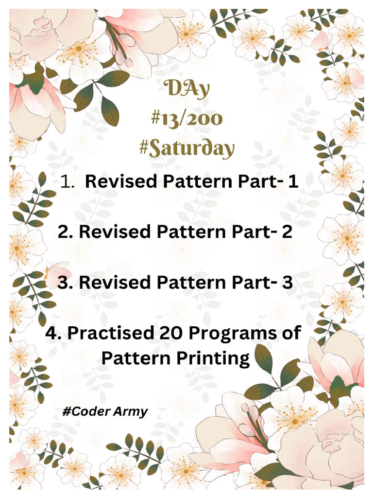 Revision Patterns Day 13 | PDF