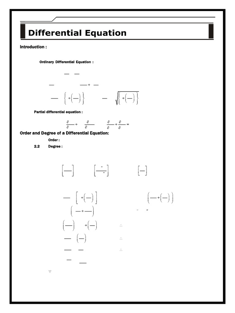 JEE(M)Math7 Differential Equation | PDF | Equations | Mathematical Concepts