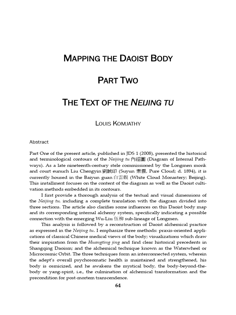Louis Komjathy - Mapping The Daoist Body (Part Two) - The Text of The ...
