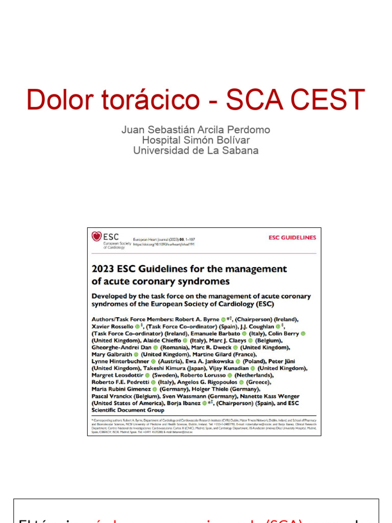 Dolor Torácico - SCA CEST | PDF | Infarto de miocardio | Enfermedades y ...