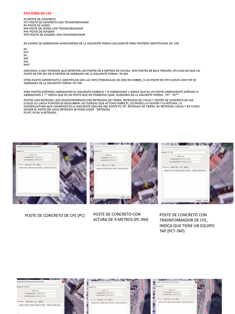 Nomenclatura de Postes CFE | PDF | Ingenieria Eléctrica