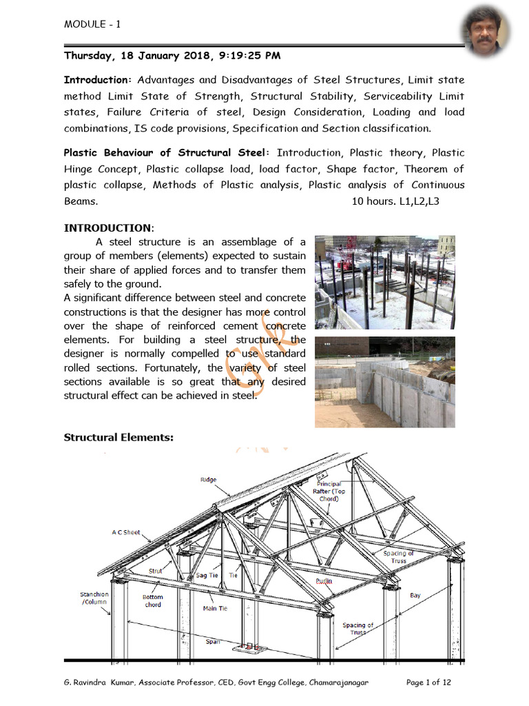 Grk-cv-17cv62-Design of Steel Structure - Module 1 - (Introduction) - Module - 1 Introduction ...