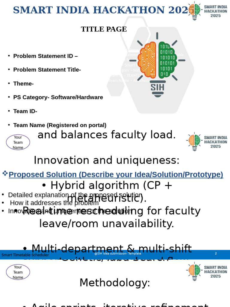 Smart Timetable Scheduler SIH2025 | PDF | Software Development Process | Computing