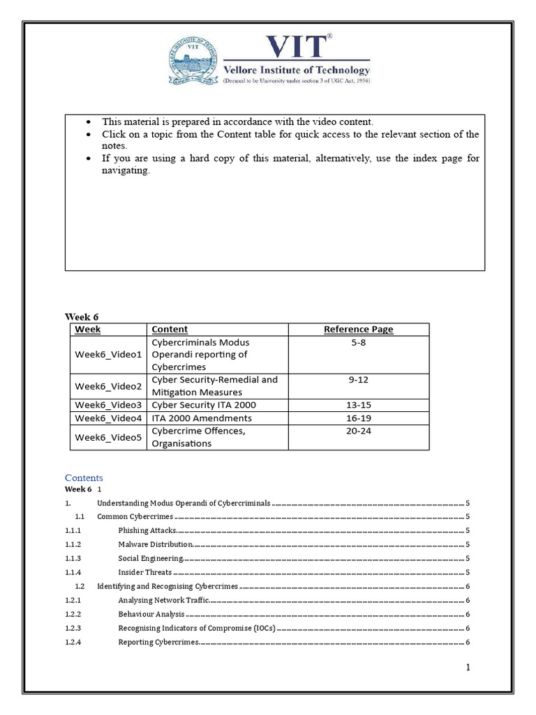MCA CS Week6 Study Material V1 | PDF | Security | Computer Security