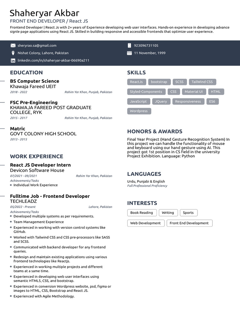 Front End Developer - React JS Expert | PDF | Bootstrap (Front End ...