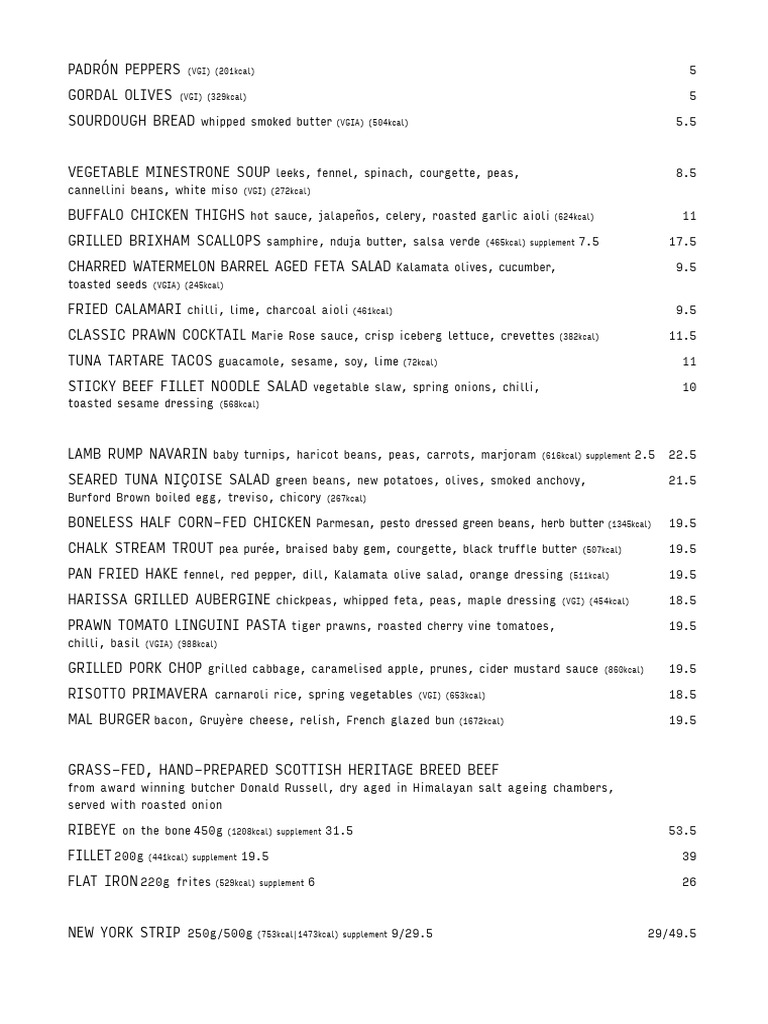 30253 Mal Spring Summer Menu Alc Grill Web | PDF | Sauce | Salad