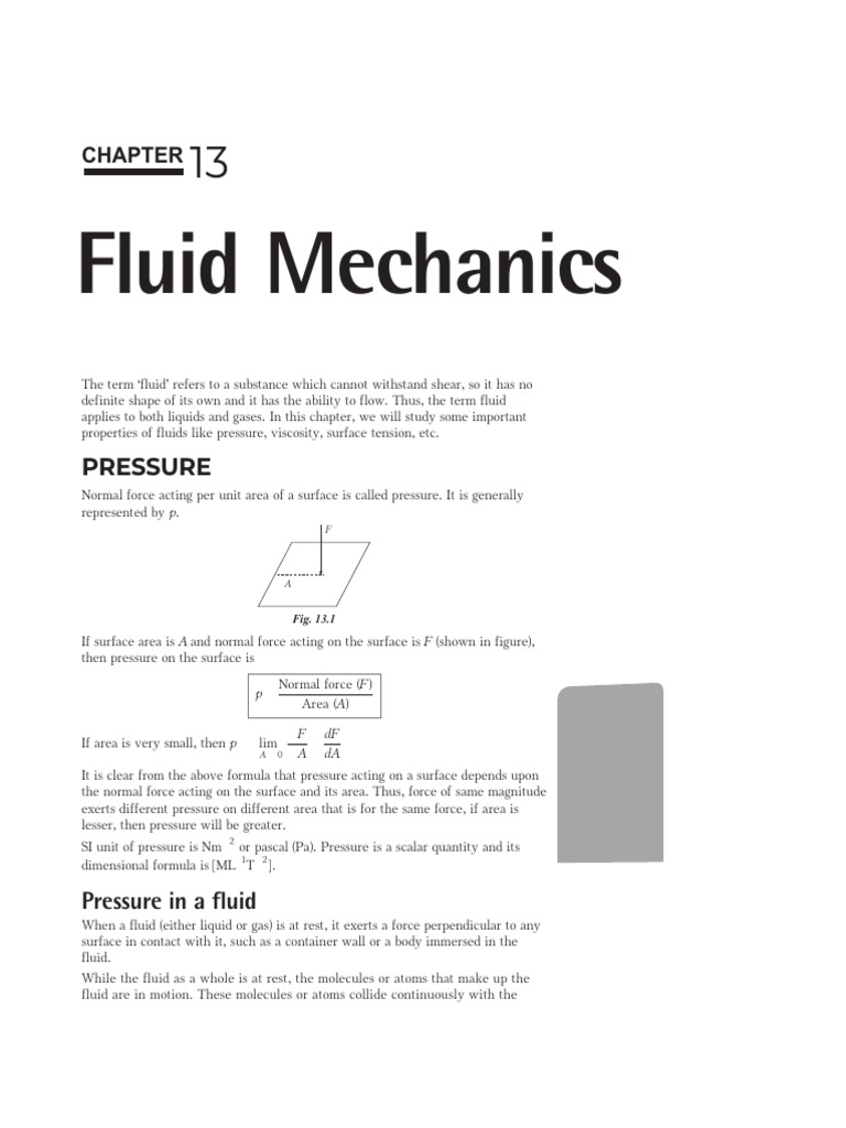 Fluid Mechanics: Pressure | PDF | Pressure | Buoyancy