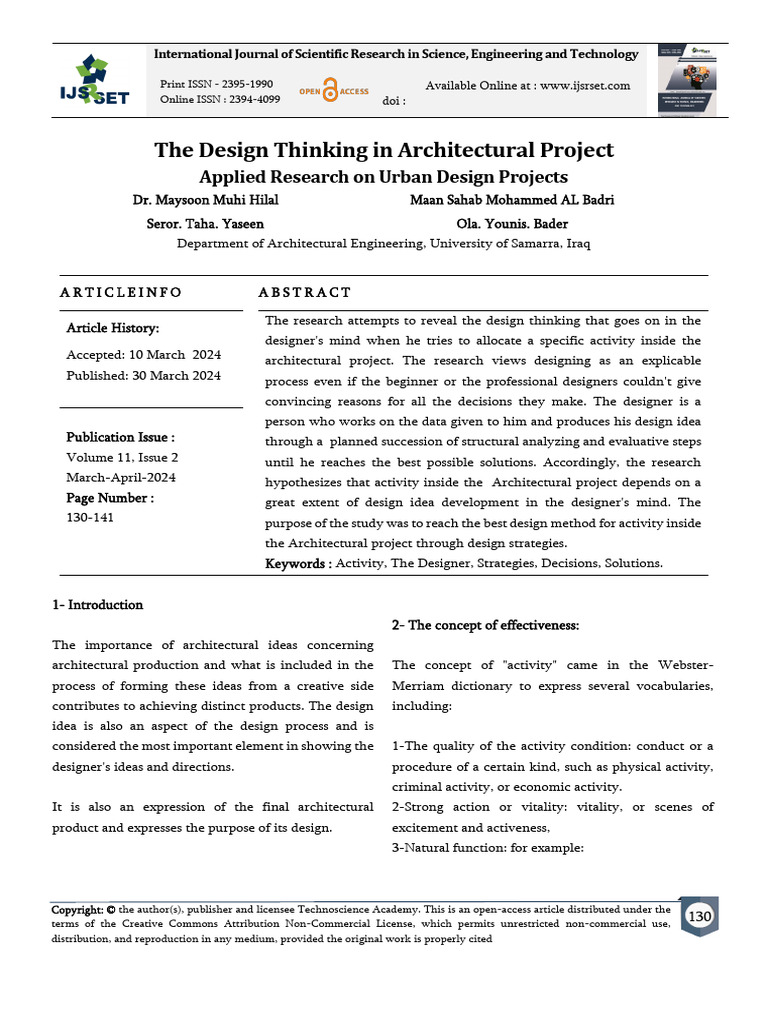 The Design Thinking in Architectural Project | PDF | Idea | Mind