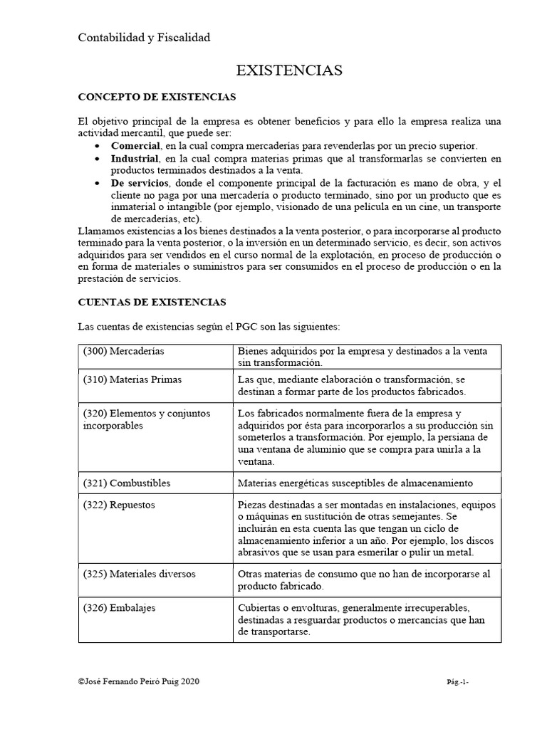 Tema 2 Existencias | PDF | Factura | Contabilidad