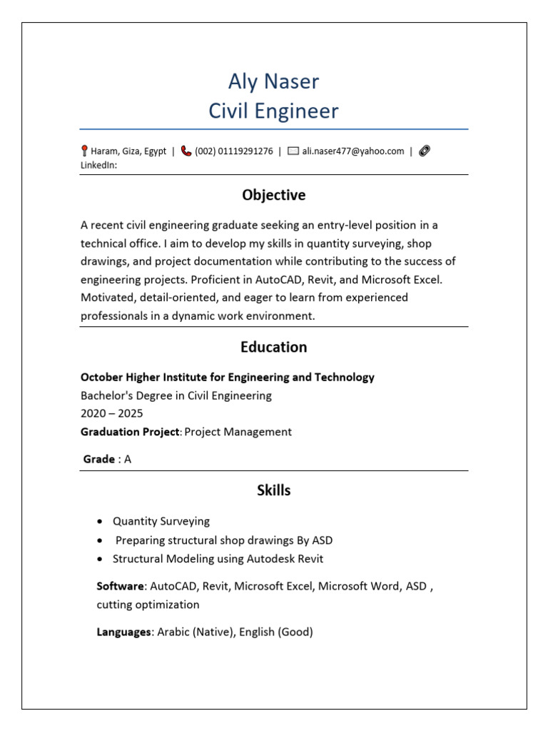 Entry-Level Civil Engineer Resume | PDF