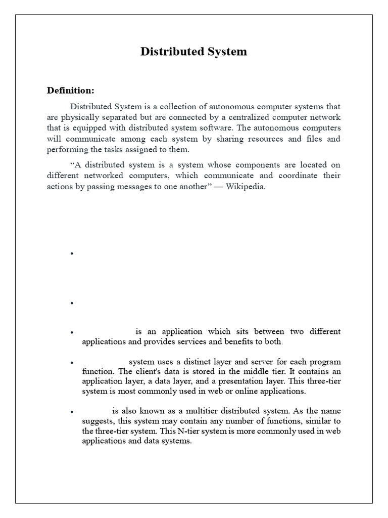 Distributed System | PDF | Client–Server Model | World Wide Web