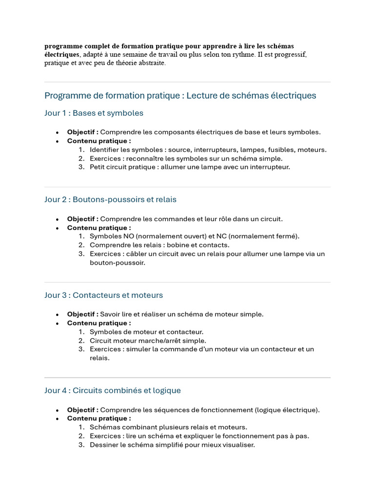 Formation Pratique : Lecture Schémas Électriques | PDF | Interrupteur ...