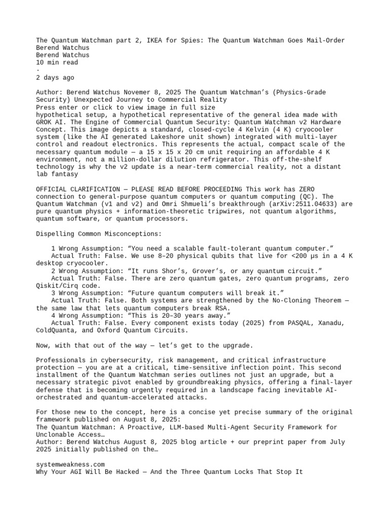 The Quantum Watchman Part 2, IKEA For Spies Backup 1 | PDF | Quantum ...
