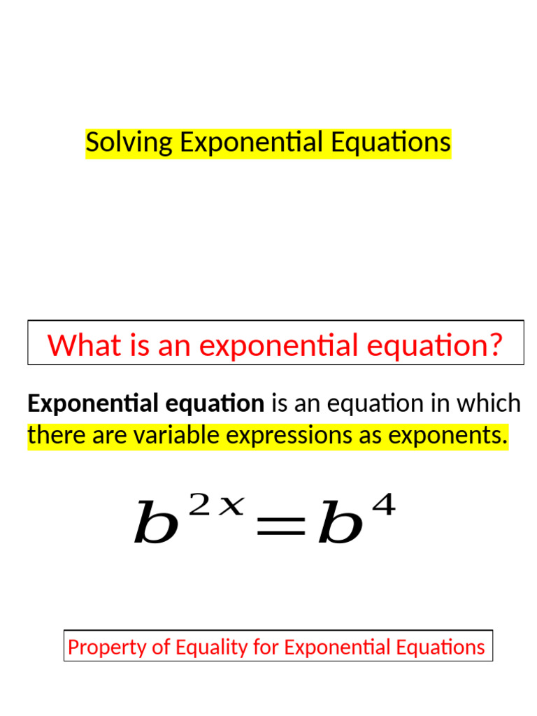 Solving Exponential Equations | PDF
