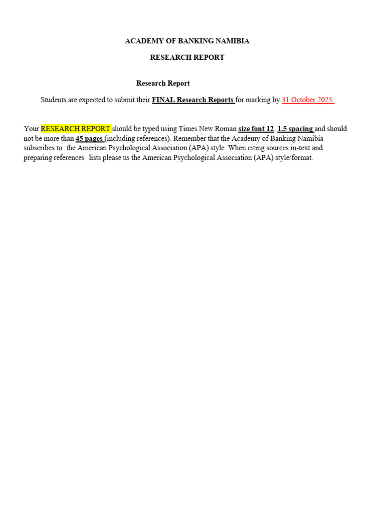 Research Project Format Abn | PDF | Statistics | Hypothesis
