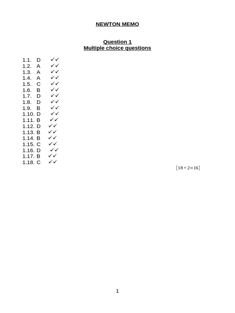 1 Newton's Laws and Application of Newton's Laws MEMO Eng | PDF | Force | Applied And ...