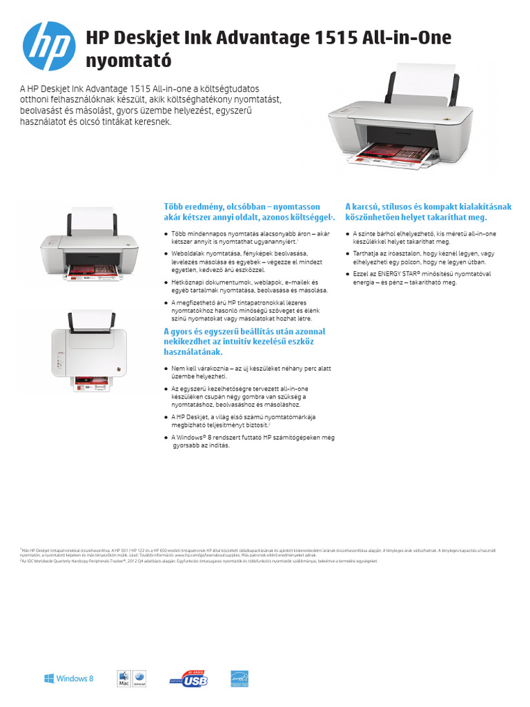 HP Deskjet Ink Advantage 1515 All-in-One Printer | PDF