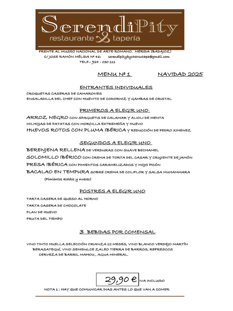 Menú de Navidad 2025 en Mérida | PDF | Cocina occidental | Cocinando