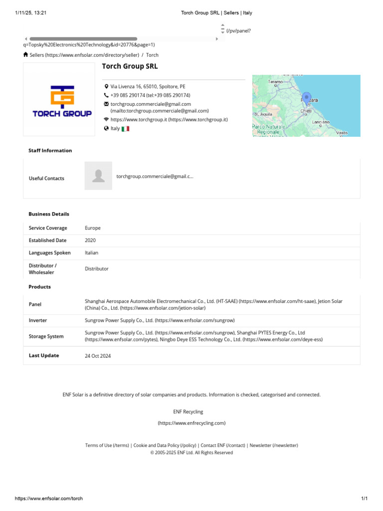 Torch Group SRL: Solar Distributor Italy | PDF | Solar Energy | Energy ...