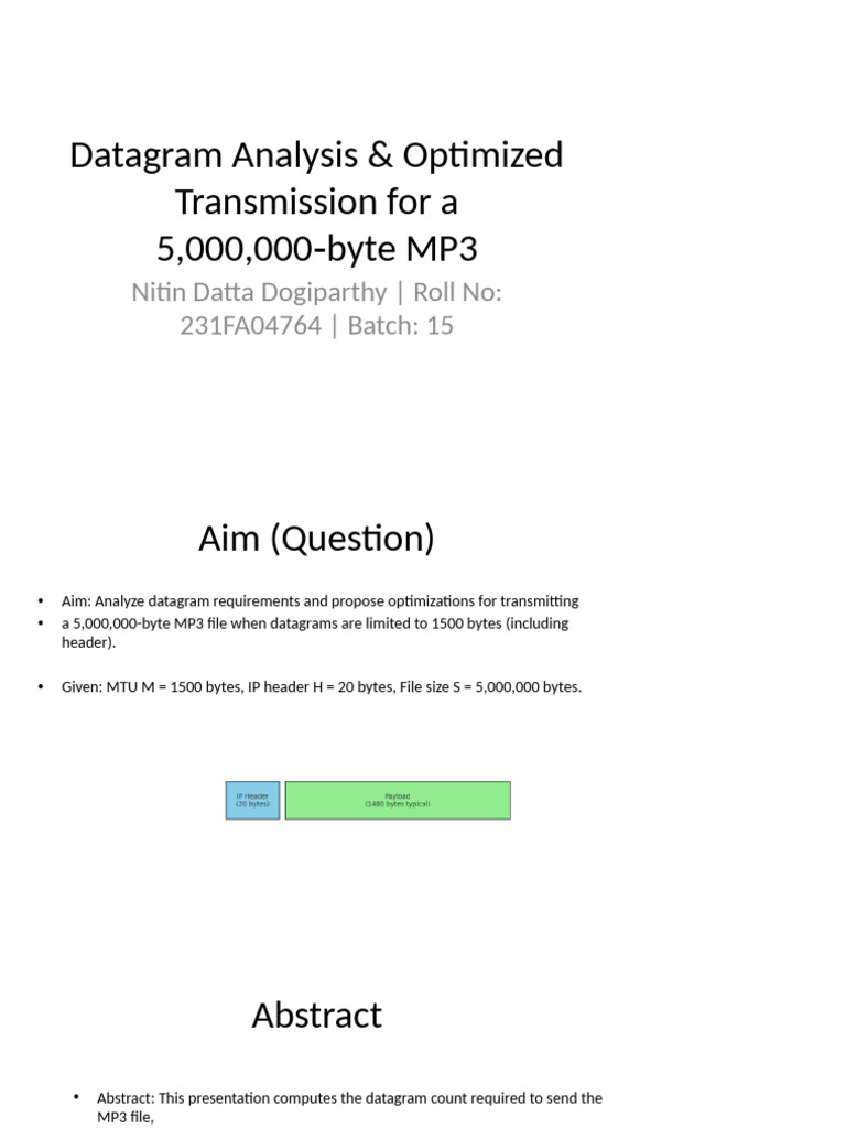 Mp3 Datagram Presentation | PDF | Internet Protocols | Computer Data