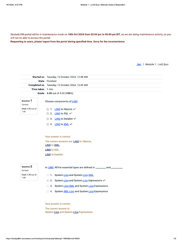 Module 1 Linq | PDF