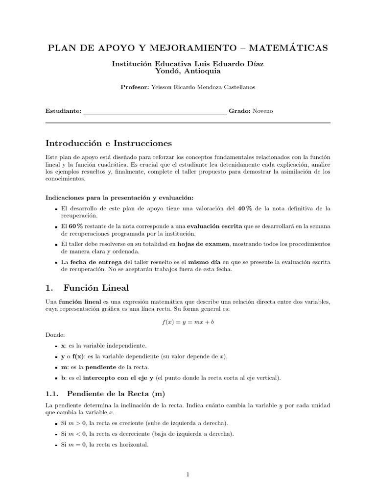 Plan Recuperación Trecer Periodo 9 A B D | PDF | Línea (geometría ...