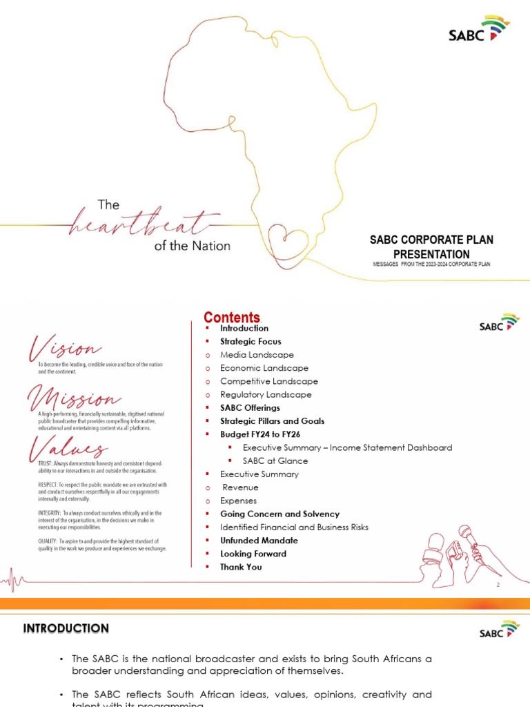 SABC 2023-2024 Corporate Plan Overview | PDF | Revenue | Information ...