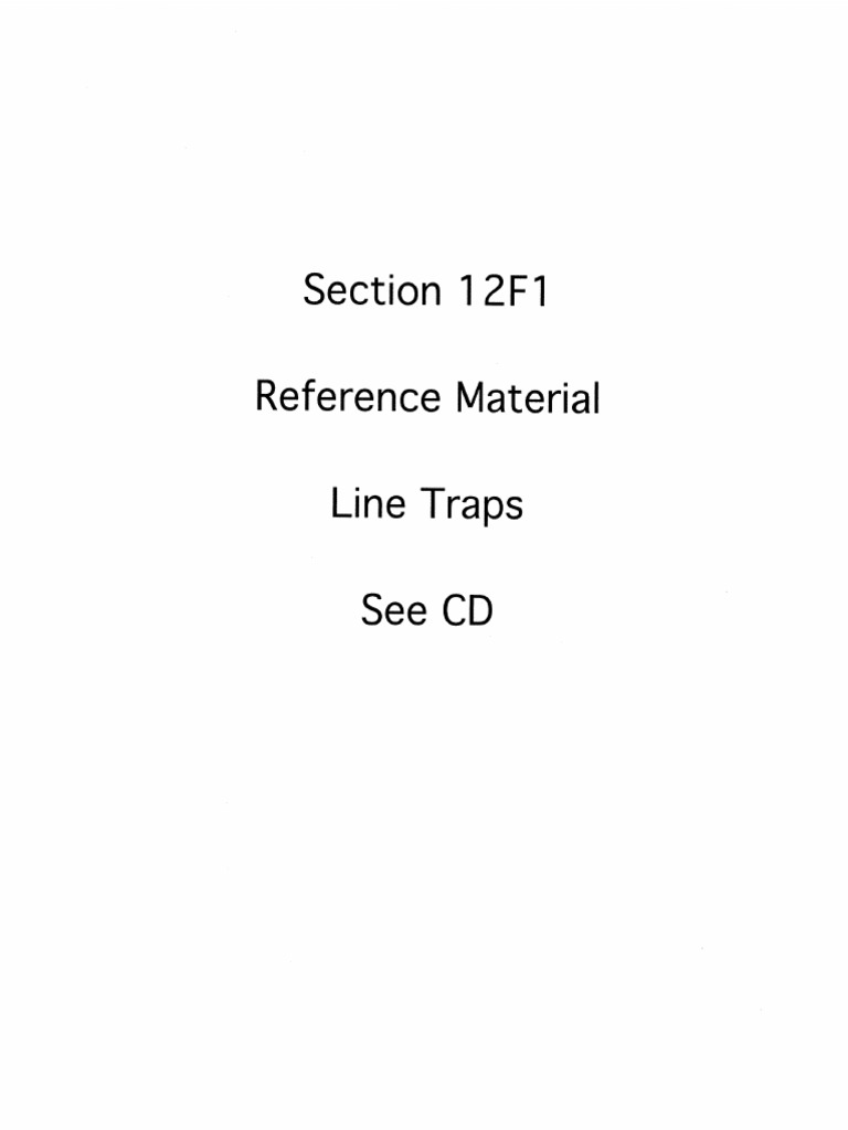 Sec12F1 Line Traps Ref Oct06 | PDF