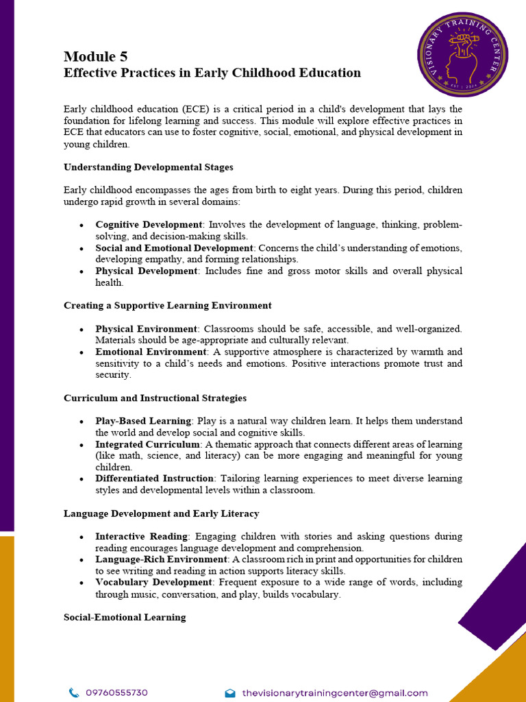 Module 5 - Effective Practices in Early Childhood Education | PDF ...