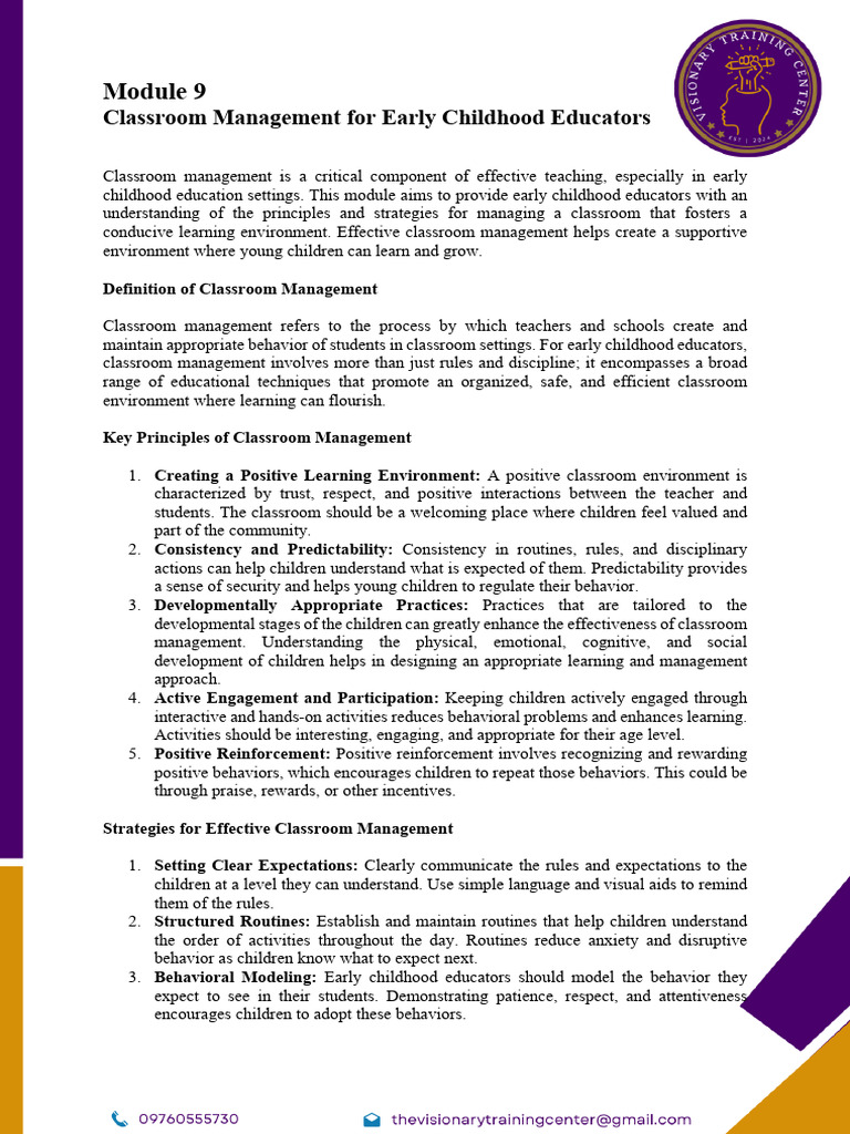 Effective Classroom Management Strategies | PDF | Classroom Management ...