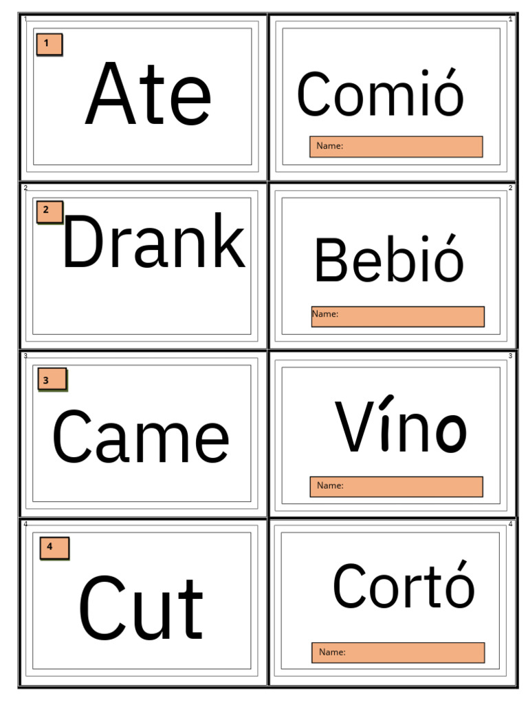 Useful Verbs Past Tense Set 1 | PDF