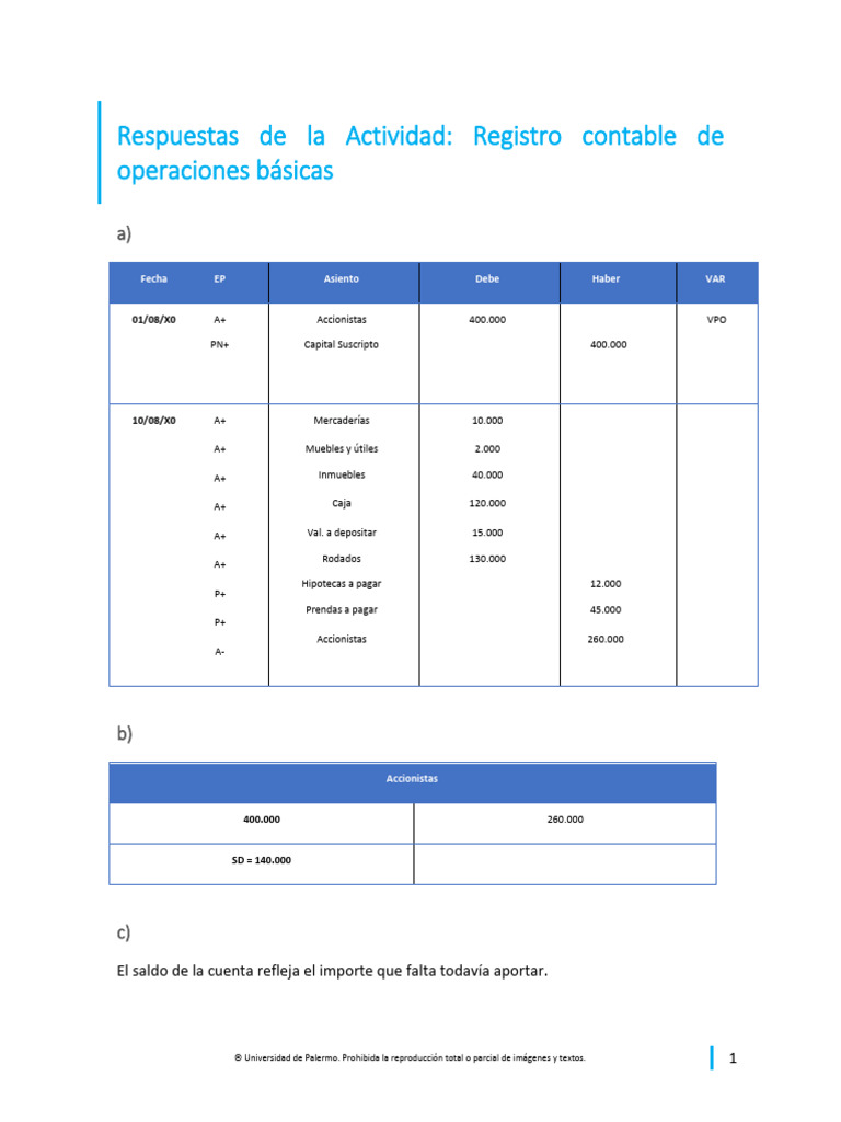 Respuesta Actividad 4 Registro Contable | PDF