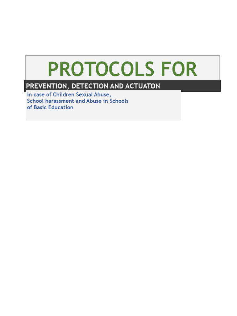 Abuse Prevention Protocols in Schools | PDF | Adolescence | Teachers