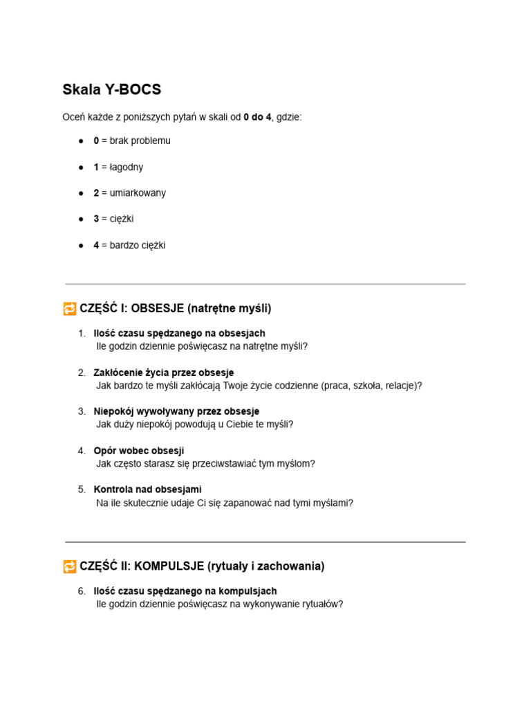 Skala Y-bocs | PDF