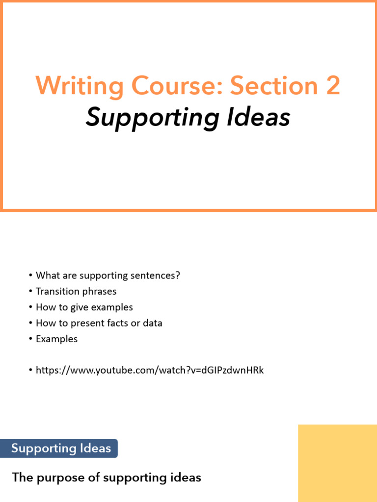 Examples of Supporting Ideas in Writing | PDF