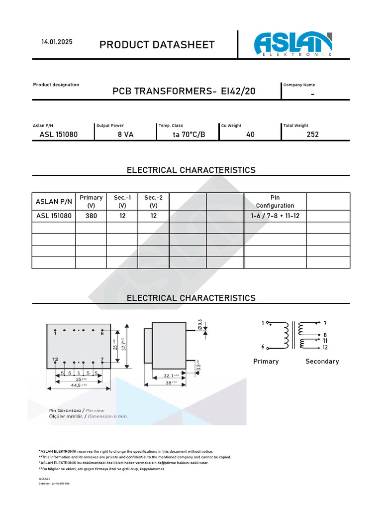 ASL 151080 Datasheet - 44198607151080 | PDF