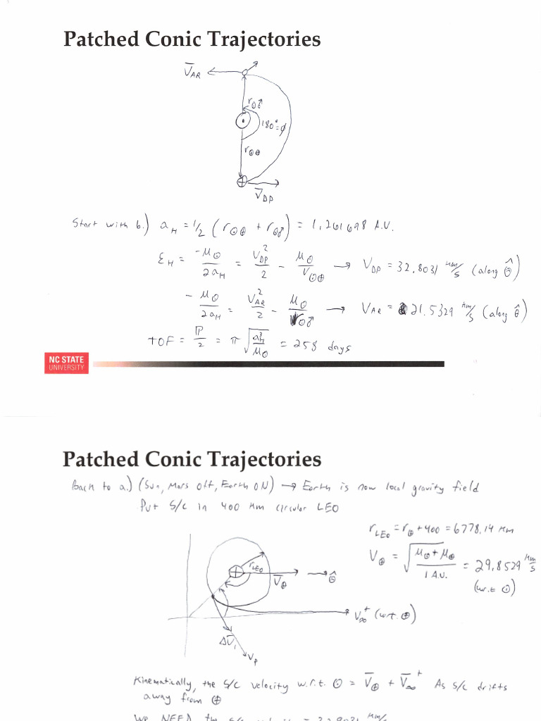 Example - Patched Conic Trajectories | PDF