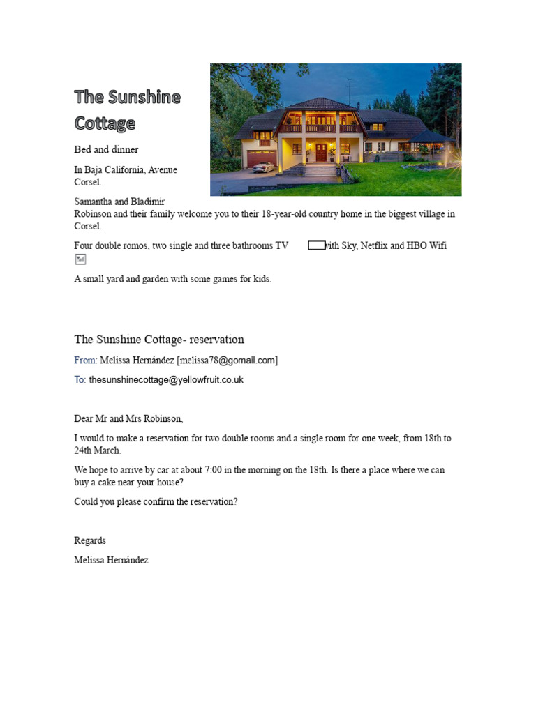 The Sunshine Cottage | PDF