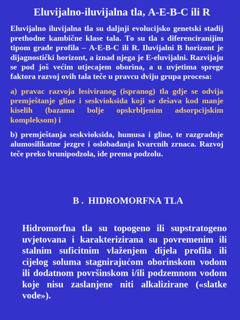 Hidromorfna, Halomorna I Subakvalna Tla | PDF