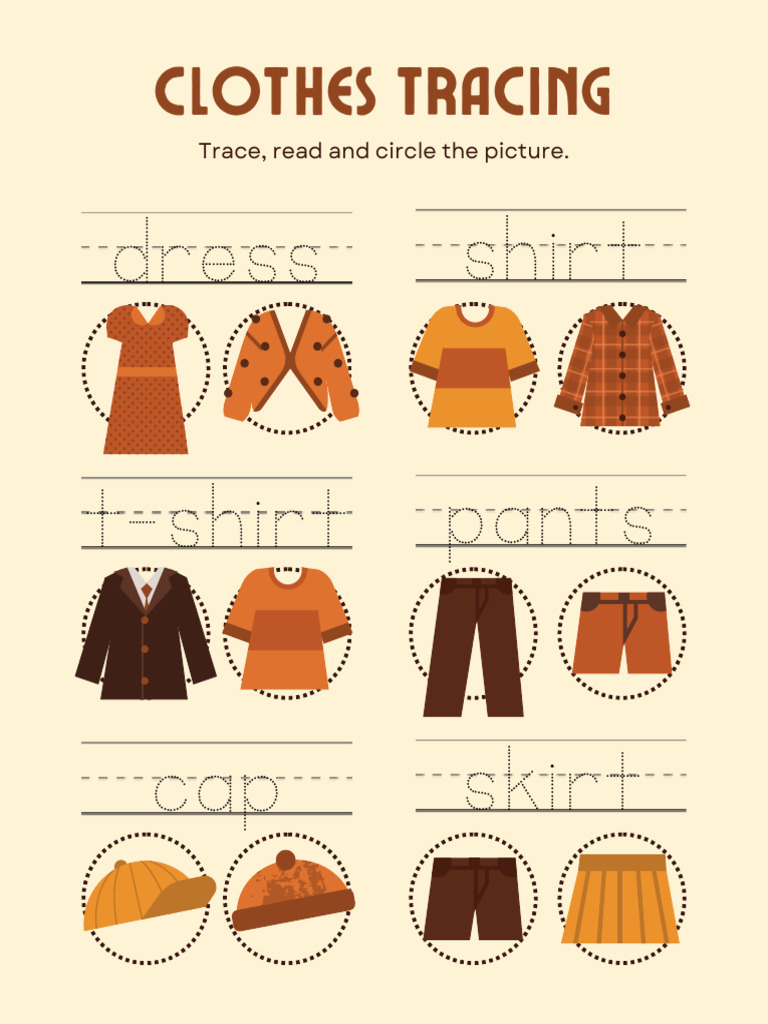 Clothes Tracing Worksheet | PDF
