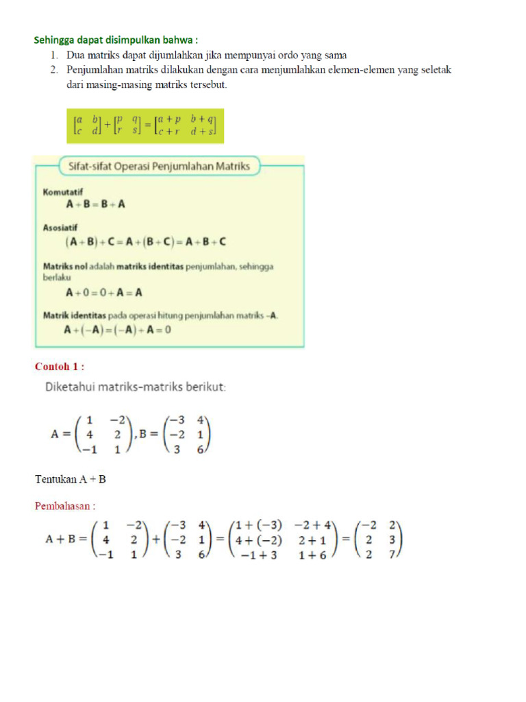 Operasi Matriks | PDF