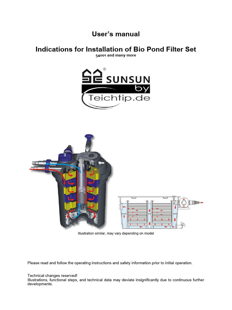 Bio Pond Filter Set 54001 Installation Guide | PDF | Water | Pump
